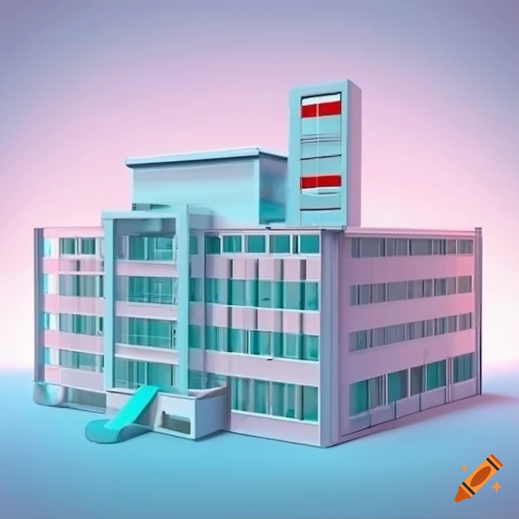 3d hospital illustration on Craiyon