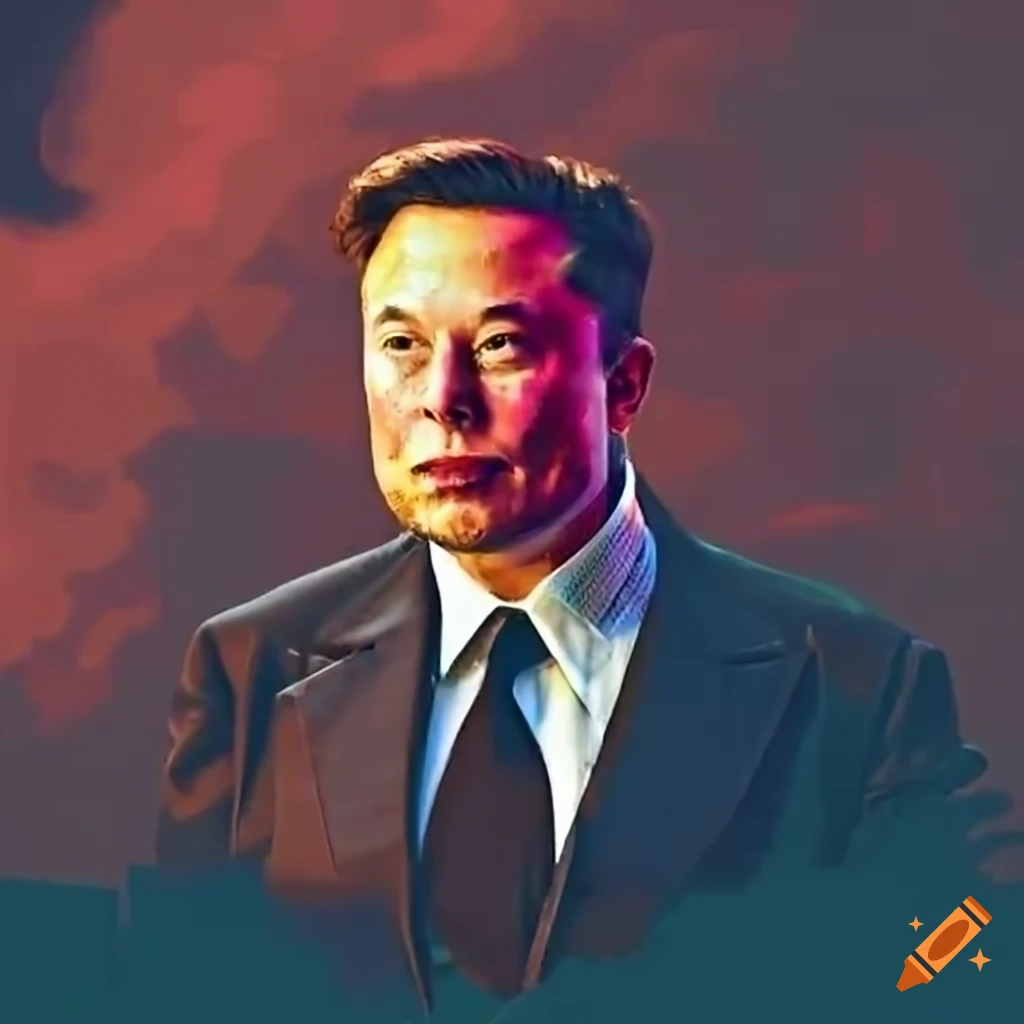 Elon musk in red square on Craiyon