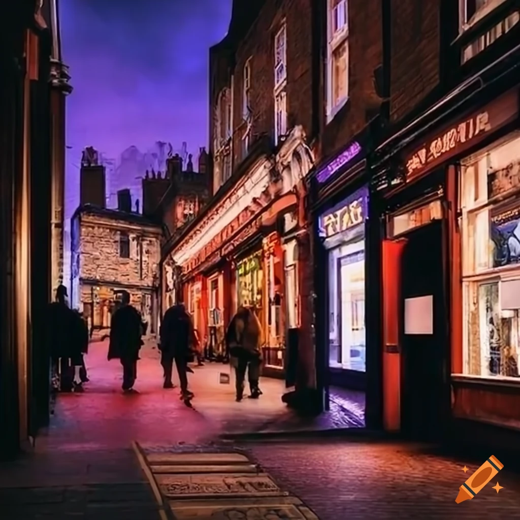 Future uk high street with independent cafes on Craiyon