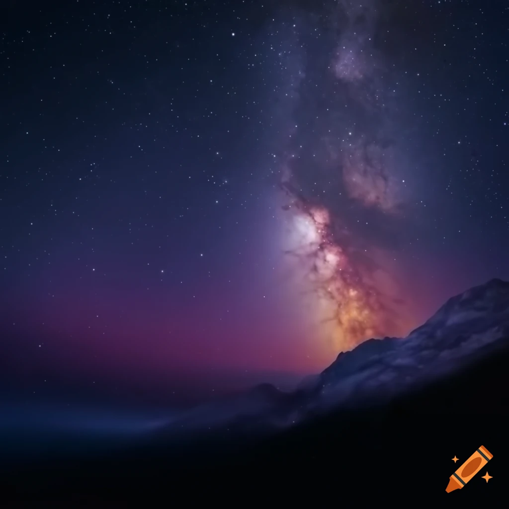 Milky way galaxy and moon in the night sky on Craiyon