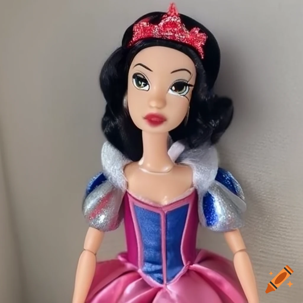 Princess snow white baddie doll with sparkly dress on Craiyon