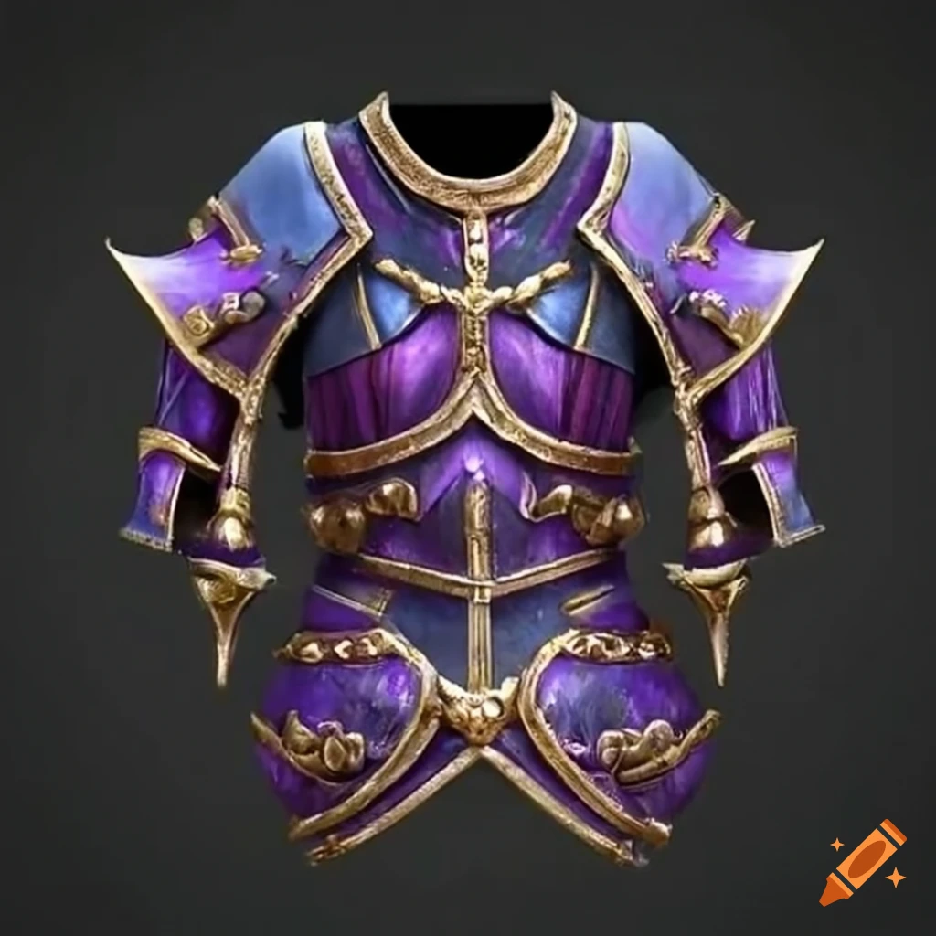 Adorned magic hide armor from the front view on Craiyon