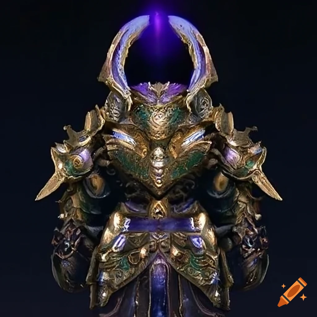 Magic vitreous armor from the front view on Craiyon