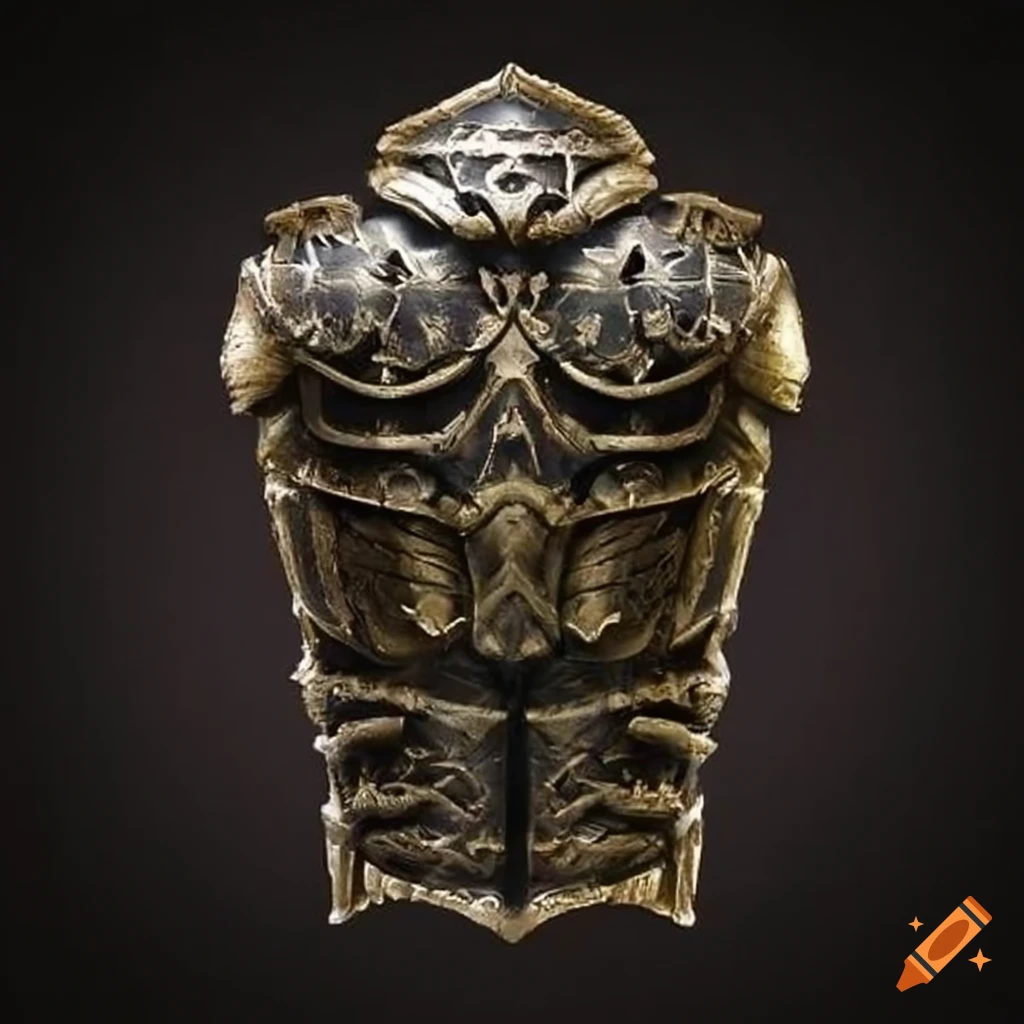 Adorned magic hide armor from the front view on Craiyon