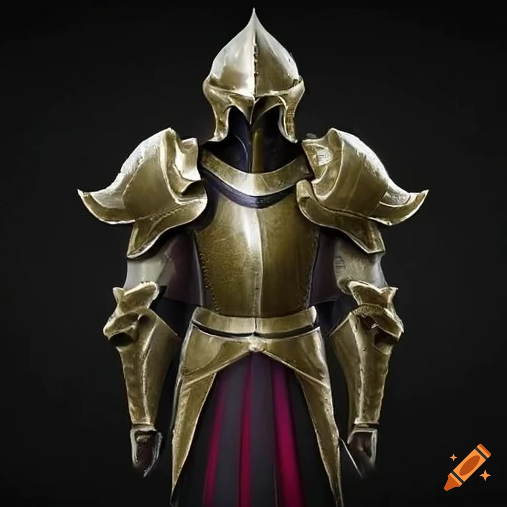 Front view of adorned magic armor set on Craiyon