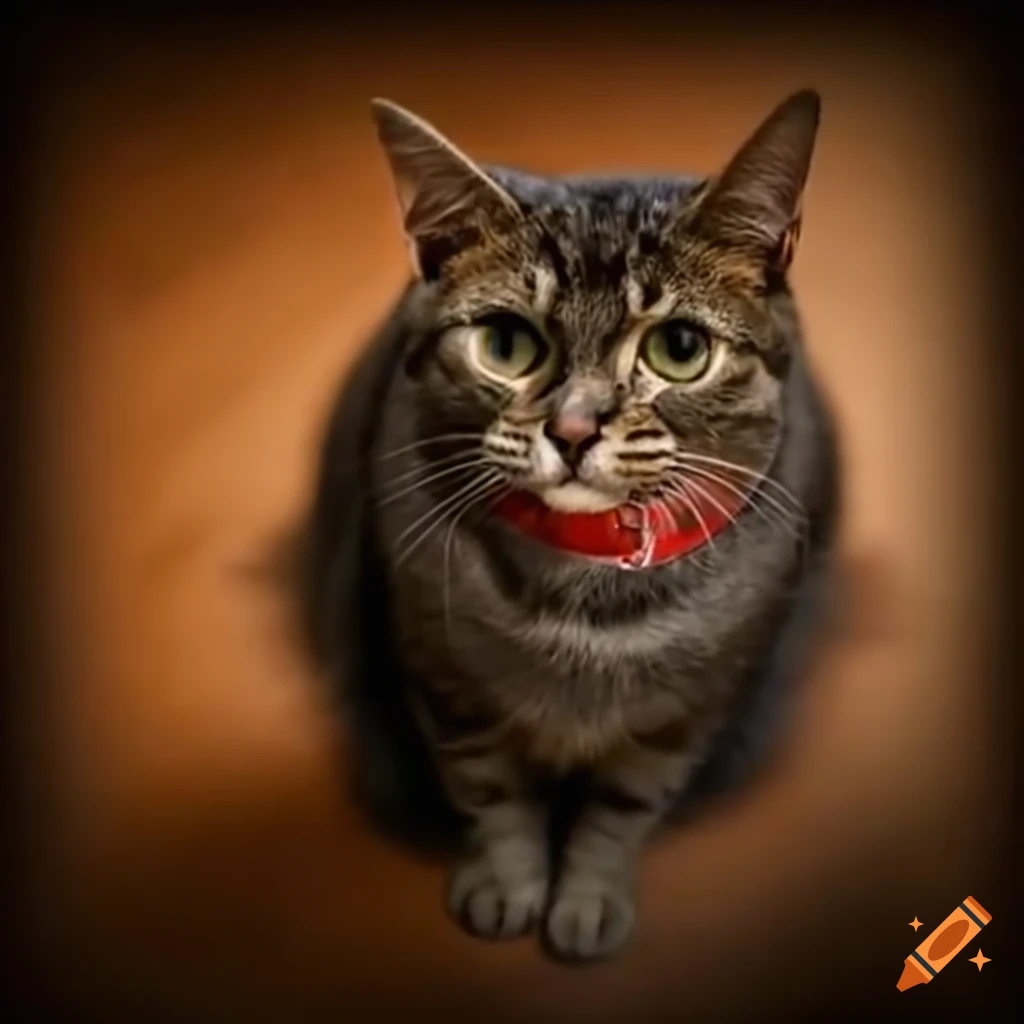 Mighty and powerful cat looking at the camera on Craiyon