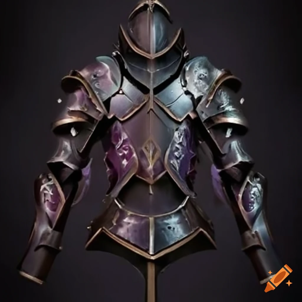 Front view of adorned magic armor on Craiyon