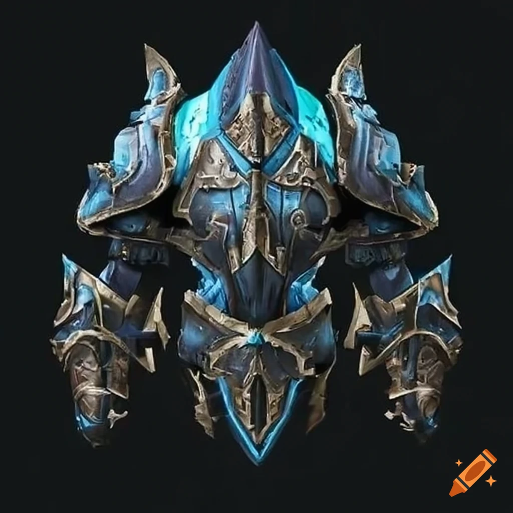 Adorned magic super heavy armor from the front on Craiyon