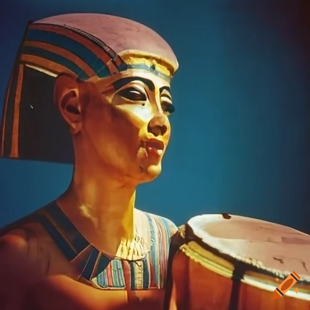 Liminal ancient Egyptian tomb with 2 statues in a 1970's documentary ...