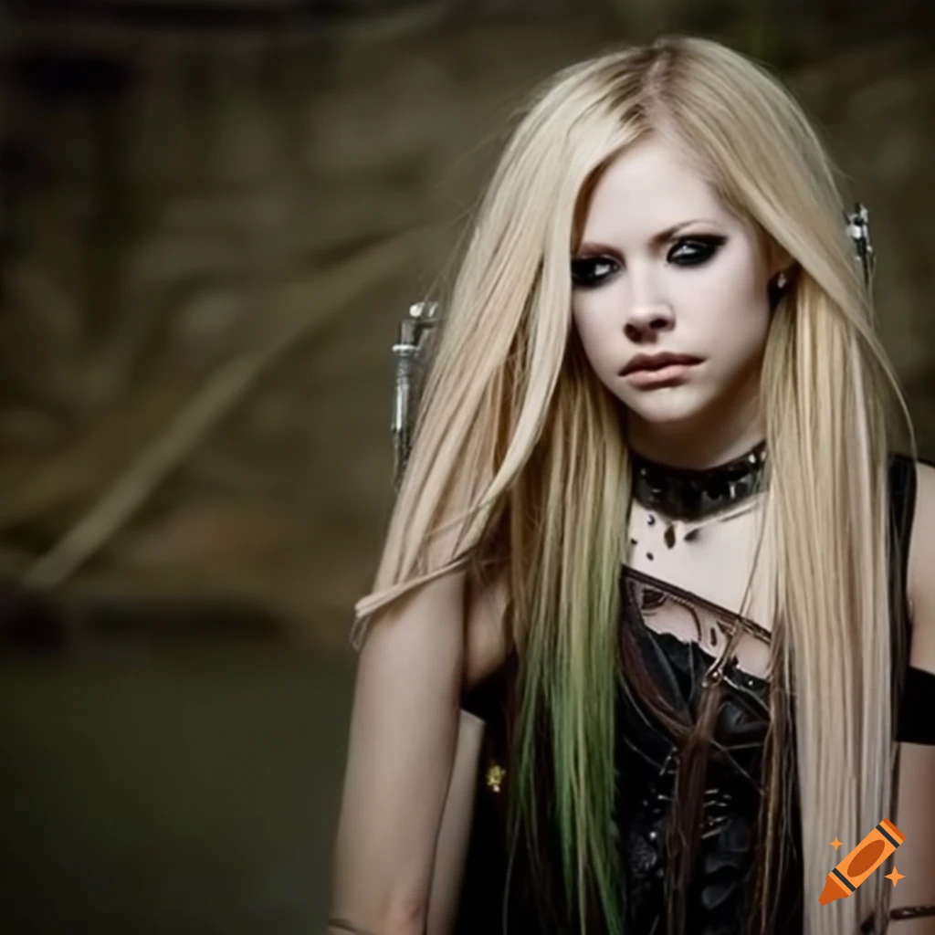 Avril lavigne depicted as an elf warrior on Craiyon