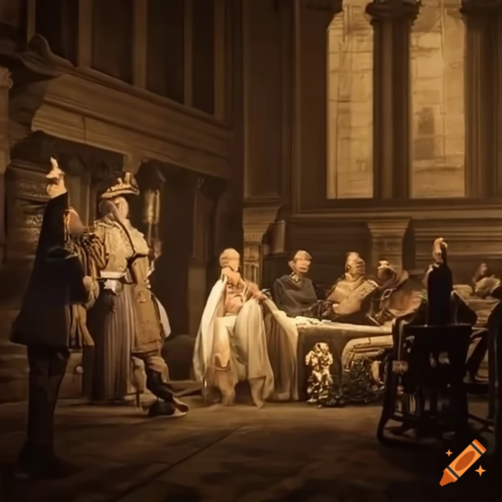 D&D human general addressing new officers in an iconic scene on Craiyon