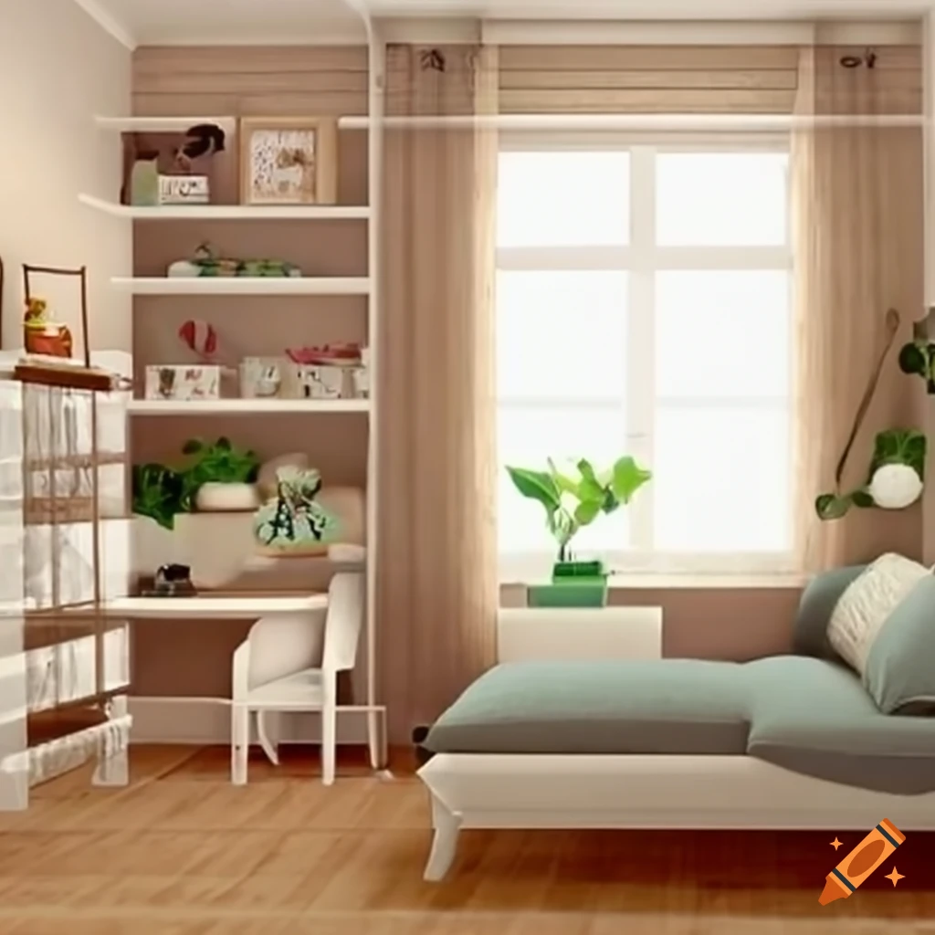 Small simple room with minimal furniture on Craiyon