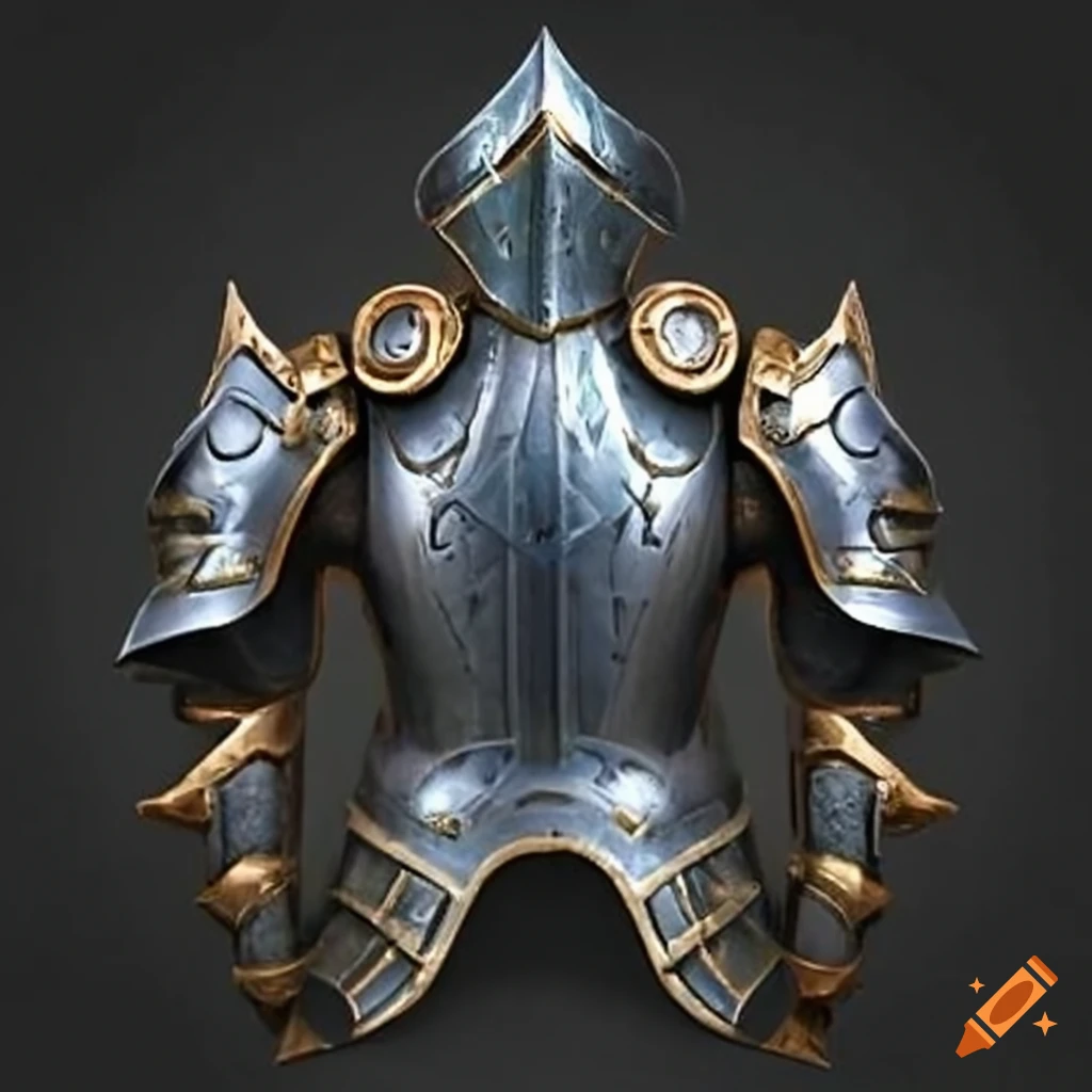 Adorned magic whole armor from the front view on Craiyon