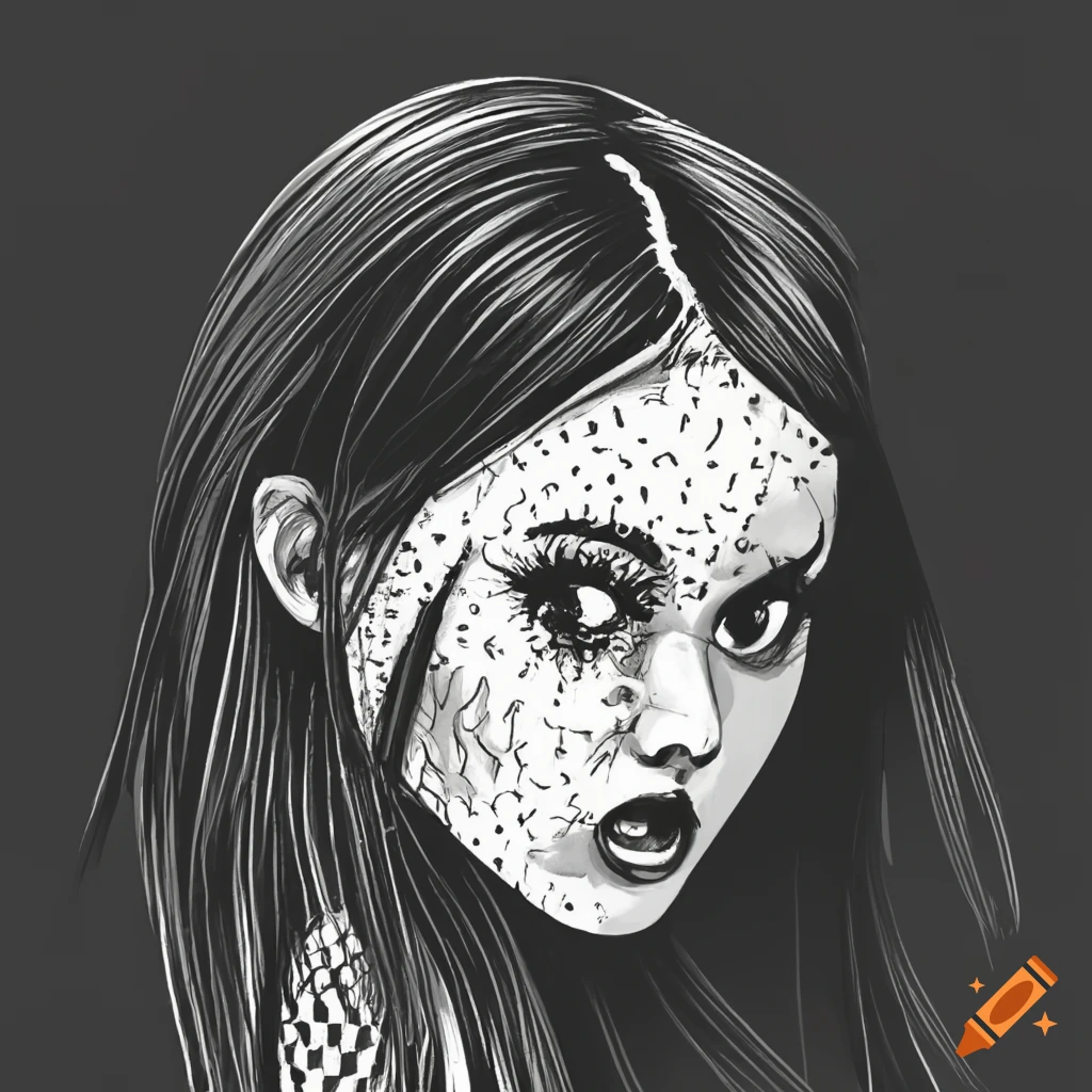 Scared girl on Craiyon