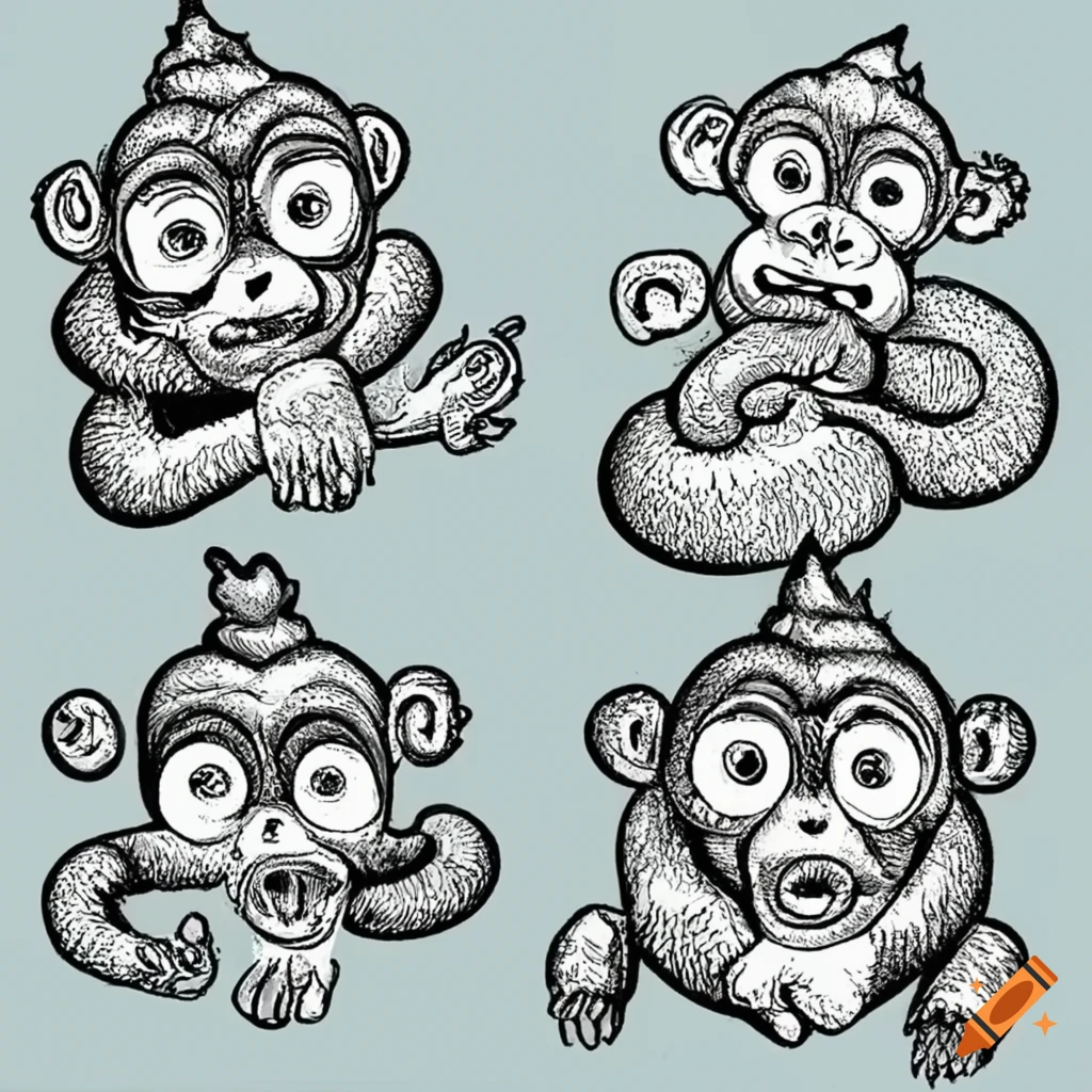 Poo-slinging chaos monkeys on Craiyon