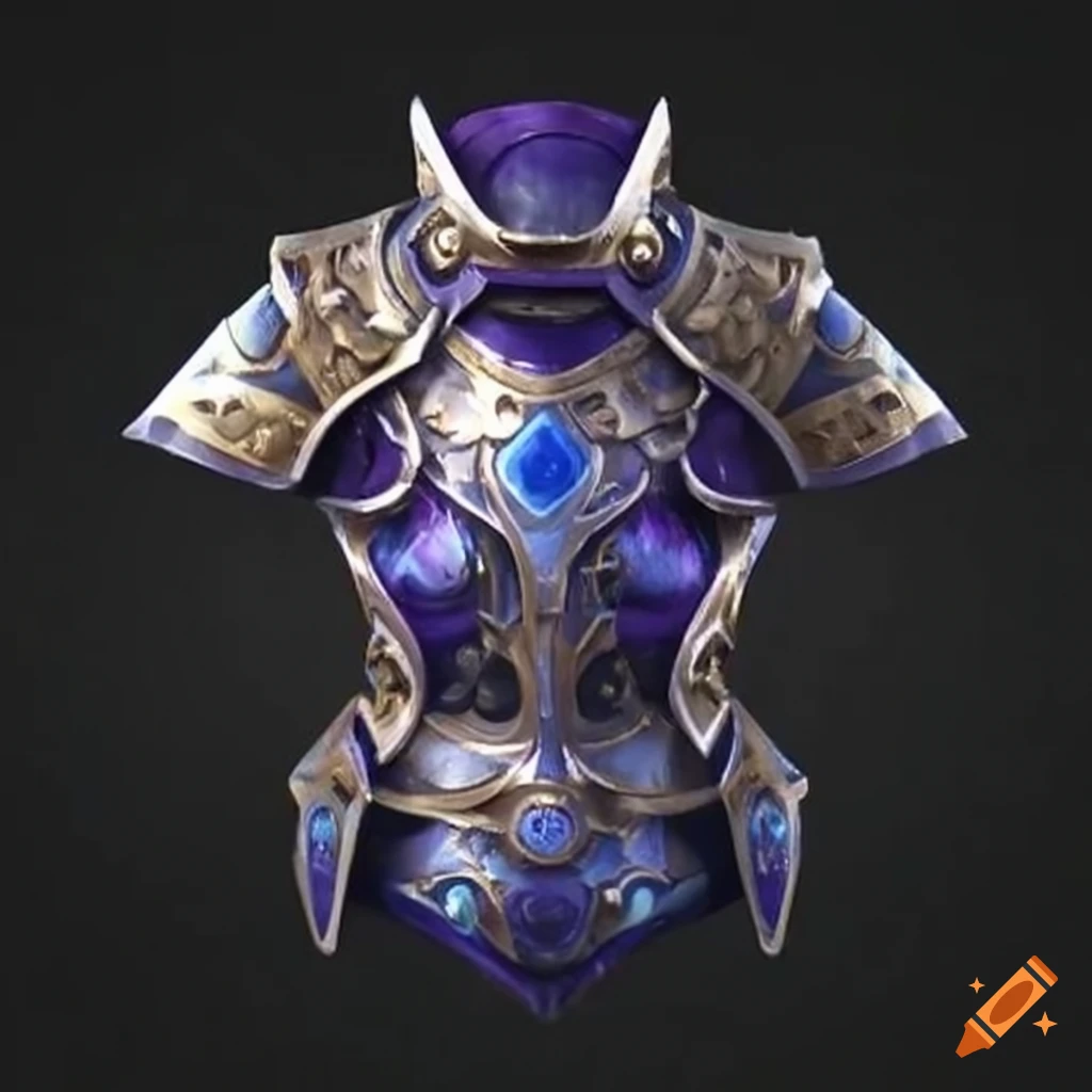 Magic platina armor seen from the front on Craiyon