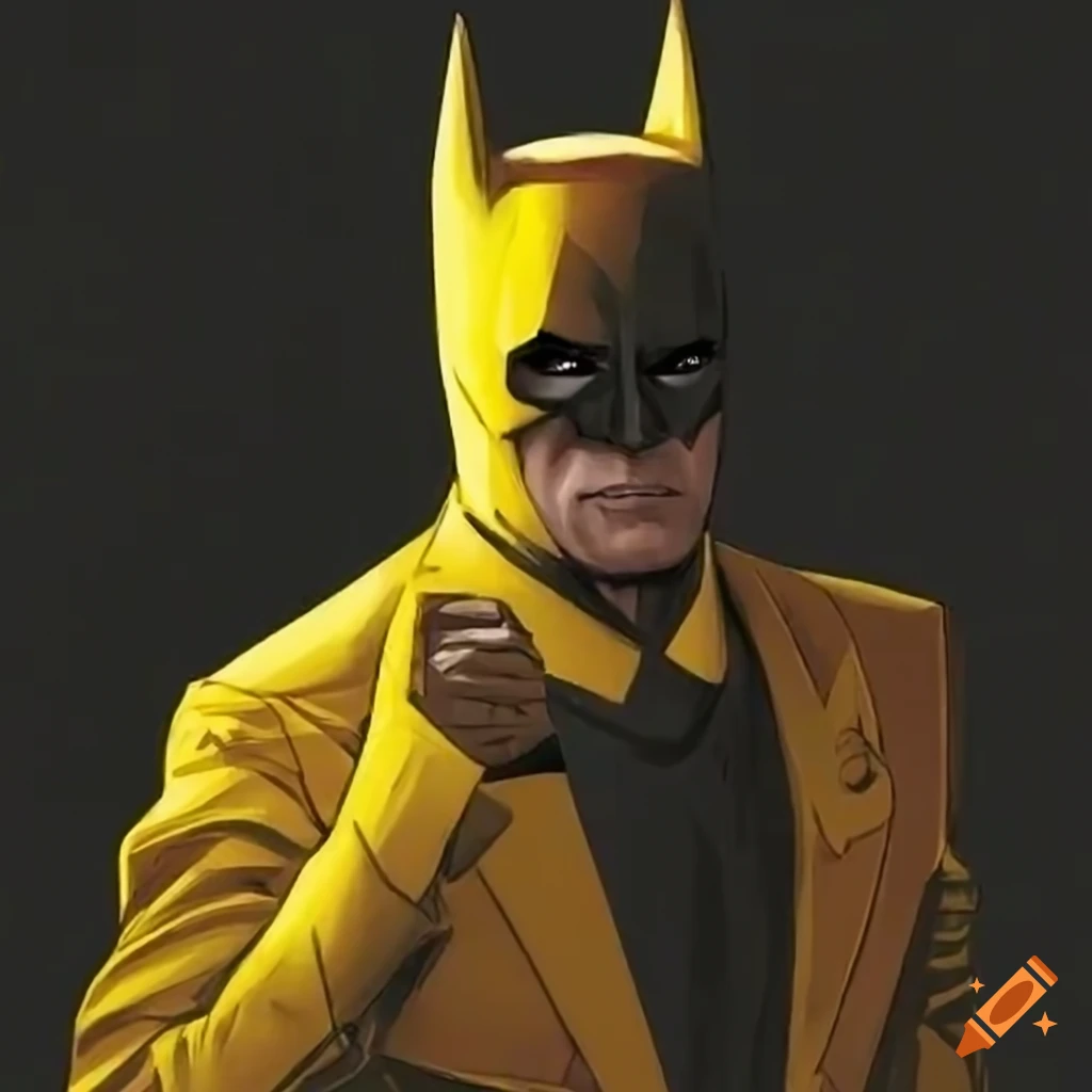 Batman in a yellow suit on Craiyon