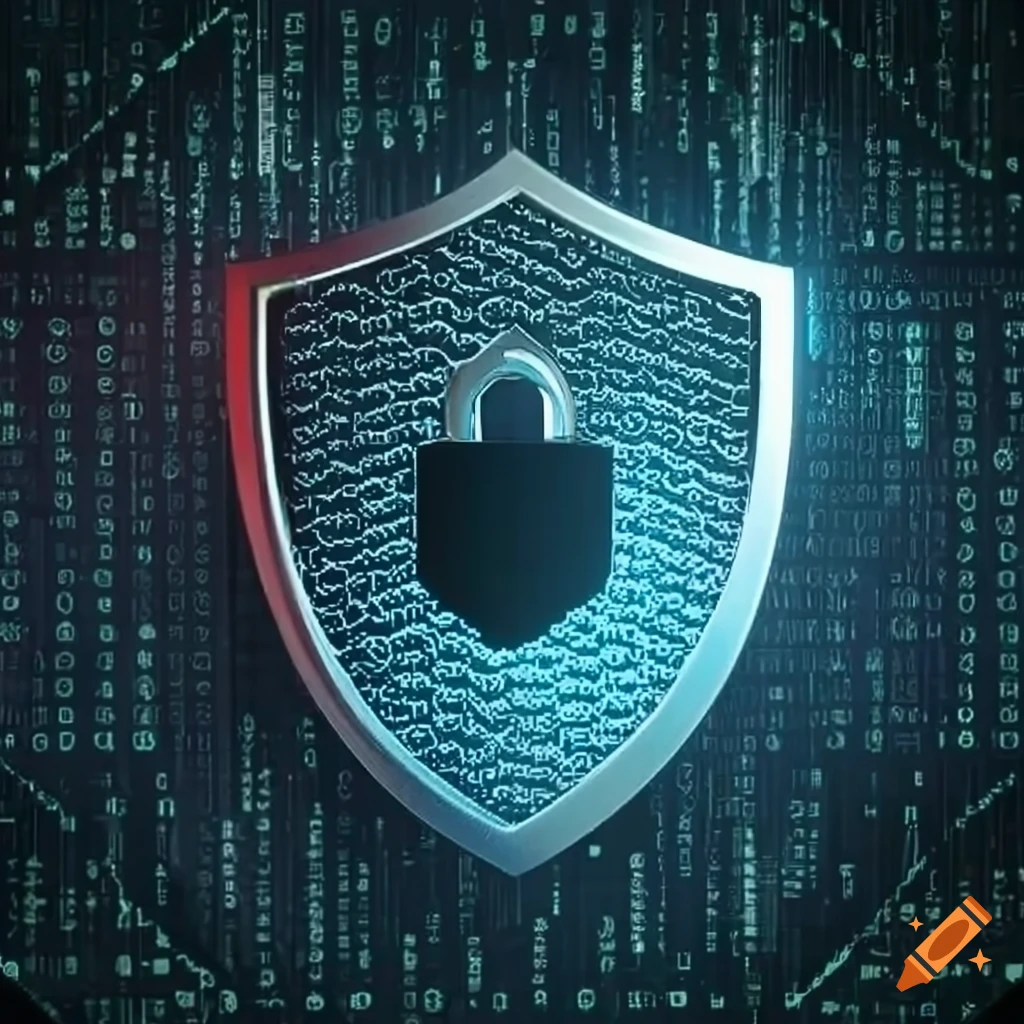 Cyber security shield protecting generated code on Craiyon