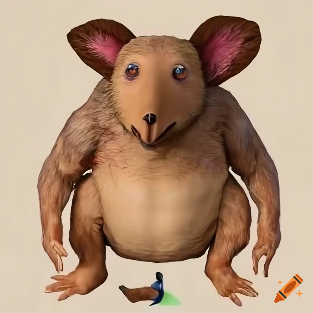 Realistic human-womble hybrid on Craiyon