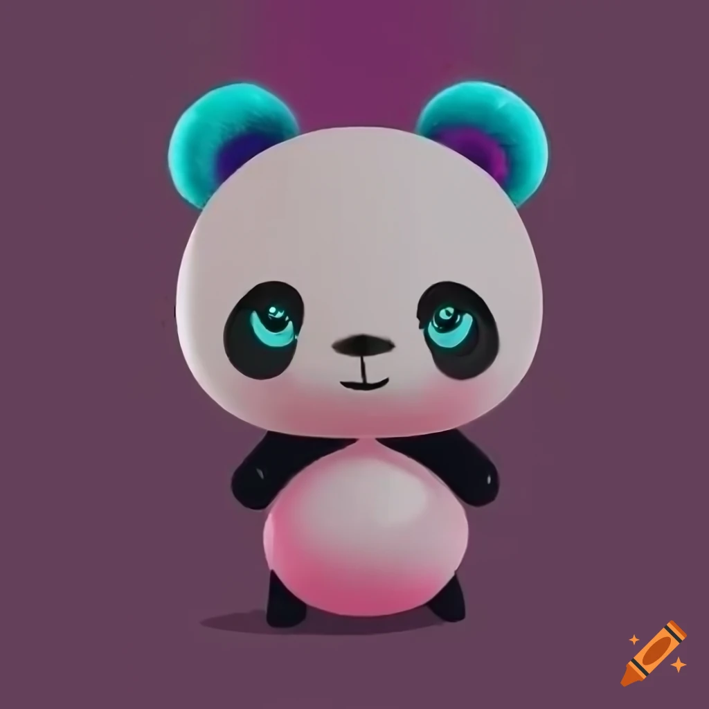 Colored panda playing video games on Craiyon