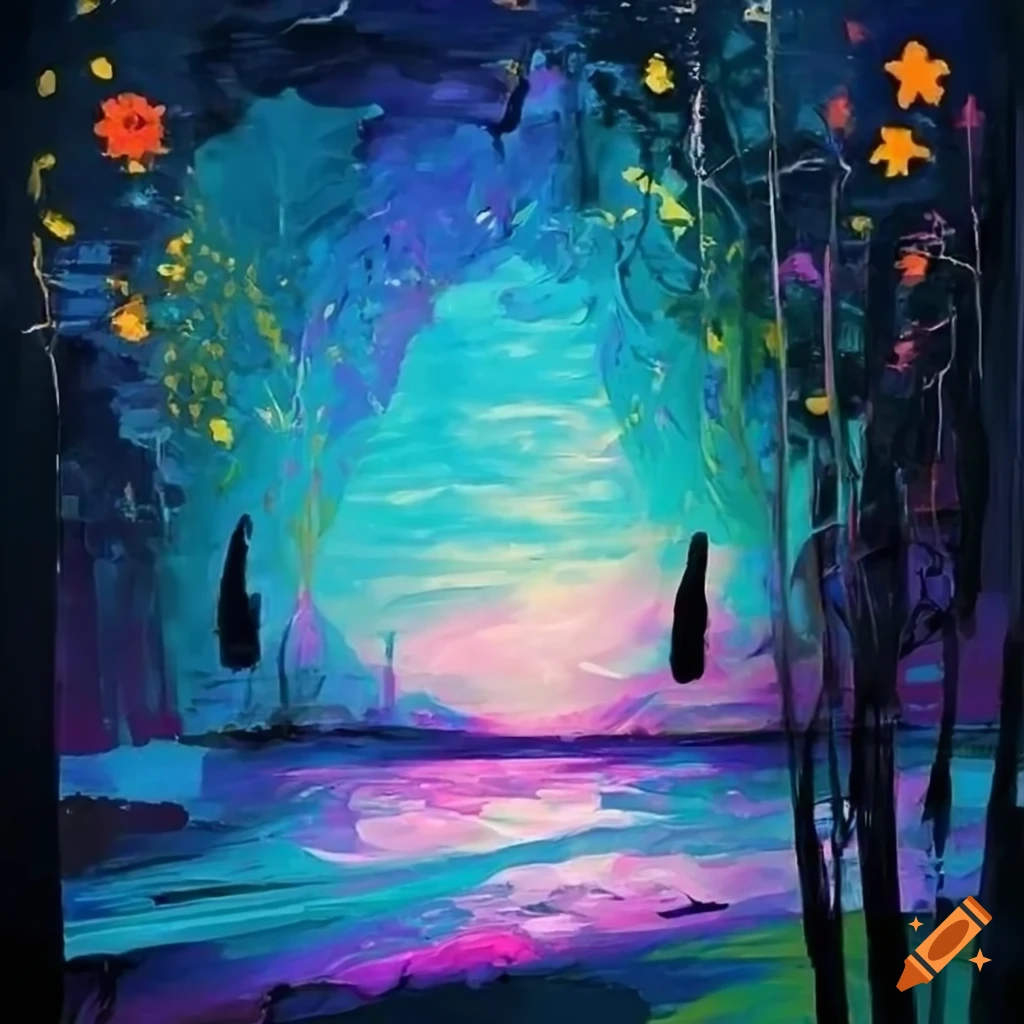 Abstract art landscape cosmos with various elements on Craiyon