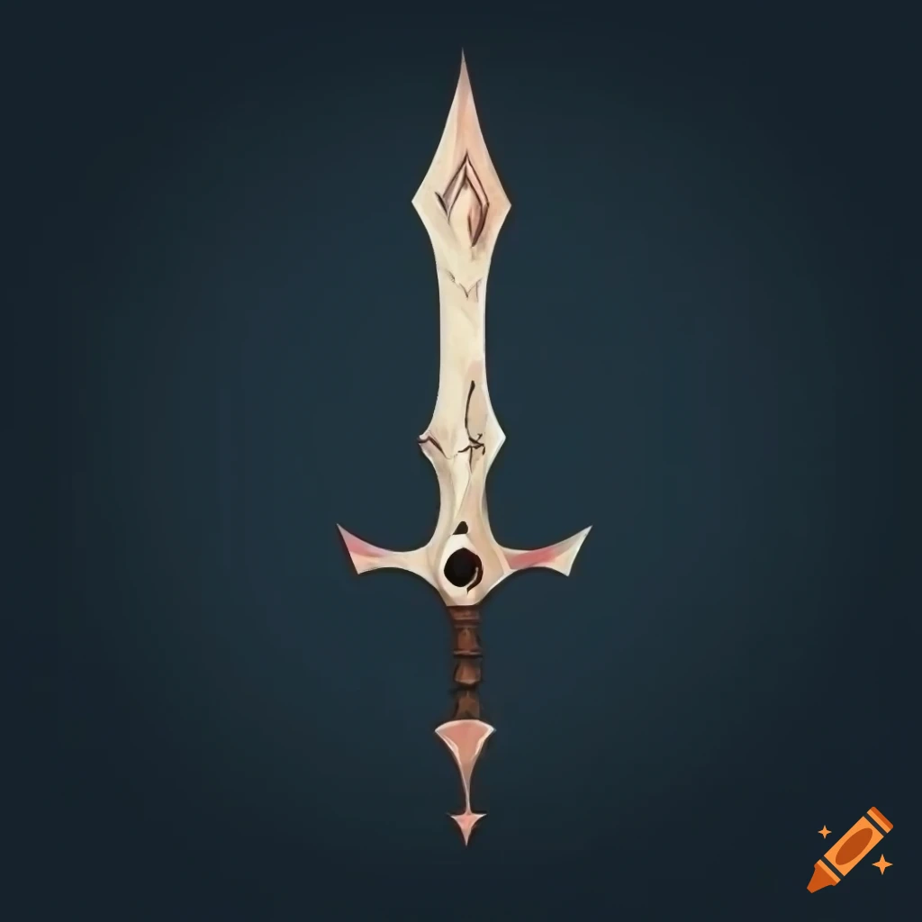 Minimalistic dagger rpg banner logo design on Craiyon