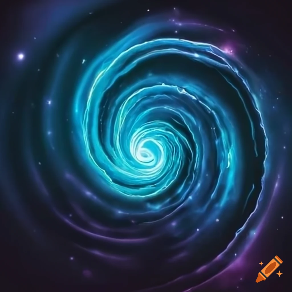 Spiral portal glowing in the night sky on Craiyon