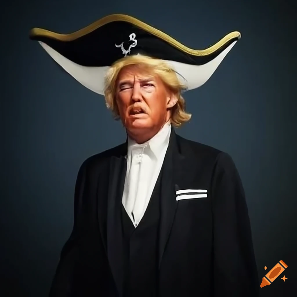 Hyperrealistic pirate portrait with Donald Trump's face in a pirate ...