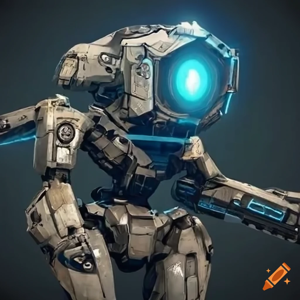 Floating canvas wrap featuring a stunningly beautiful Mech on Craiyon