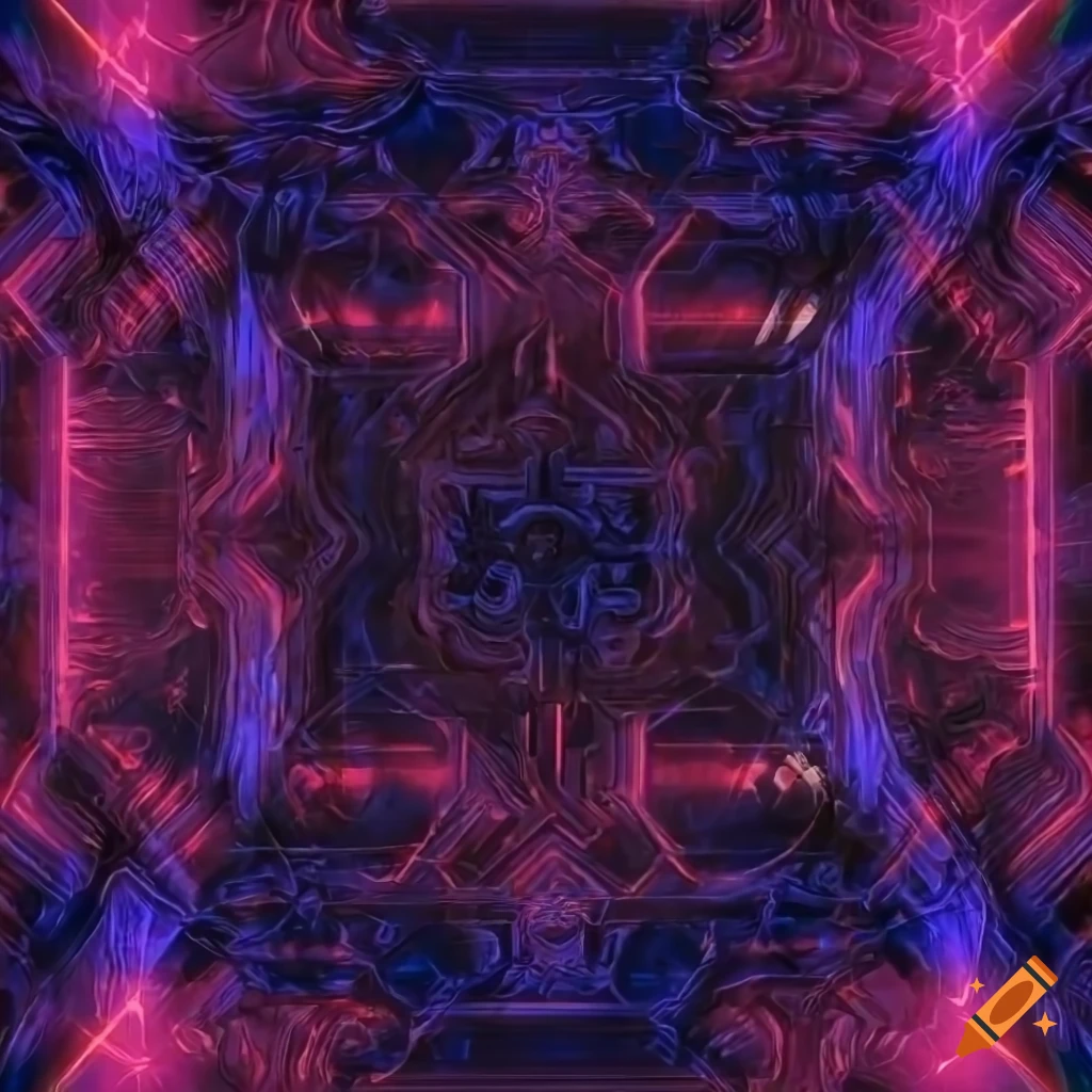 Neon cybergrind floor texture on Craiyon