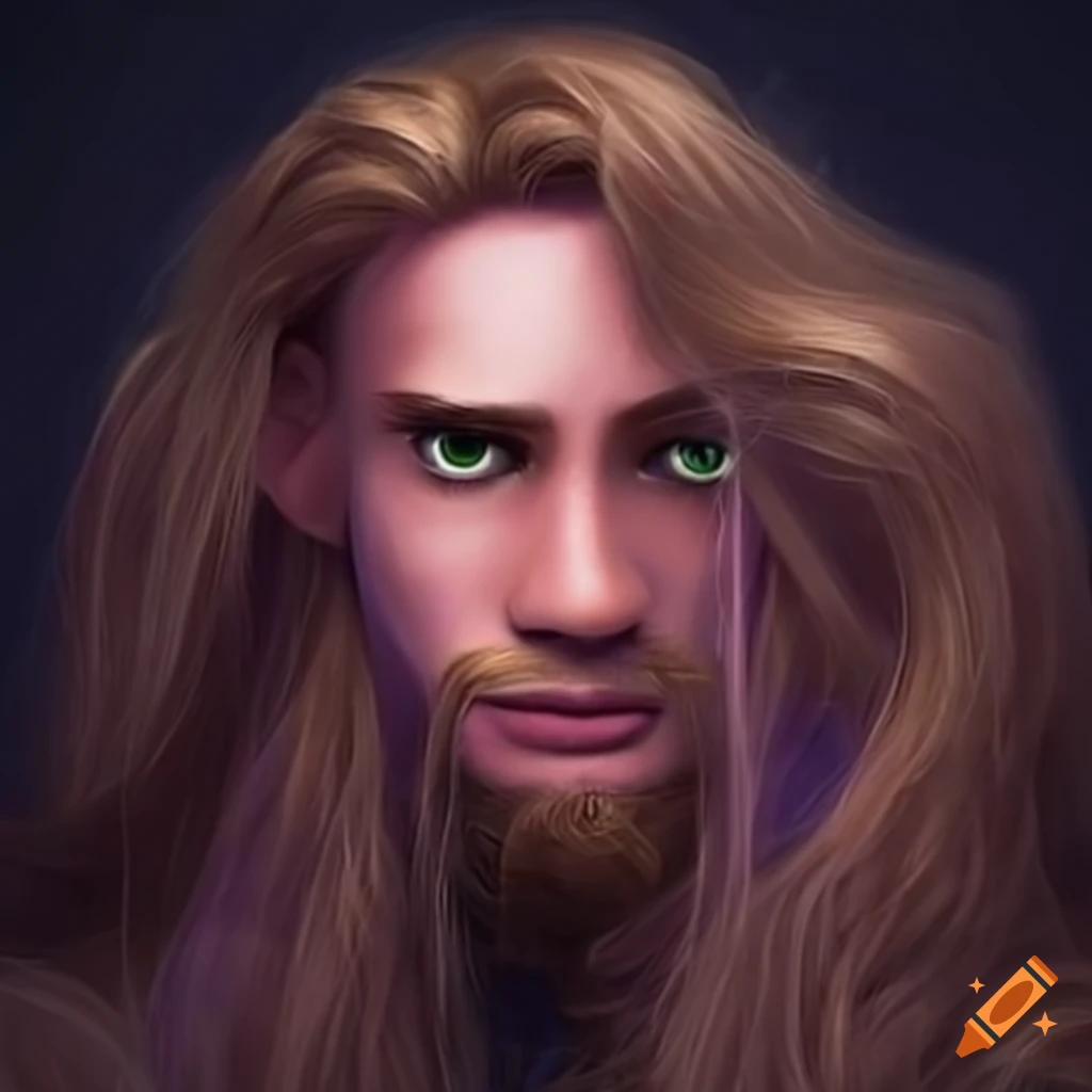 Creative gender-swapped Rapunzel with long flowing hair on Craiyon