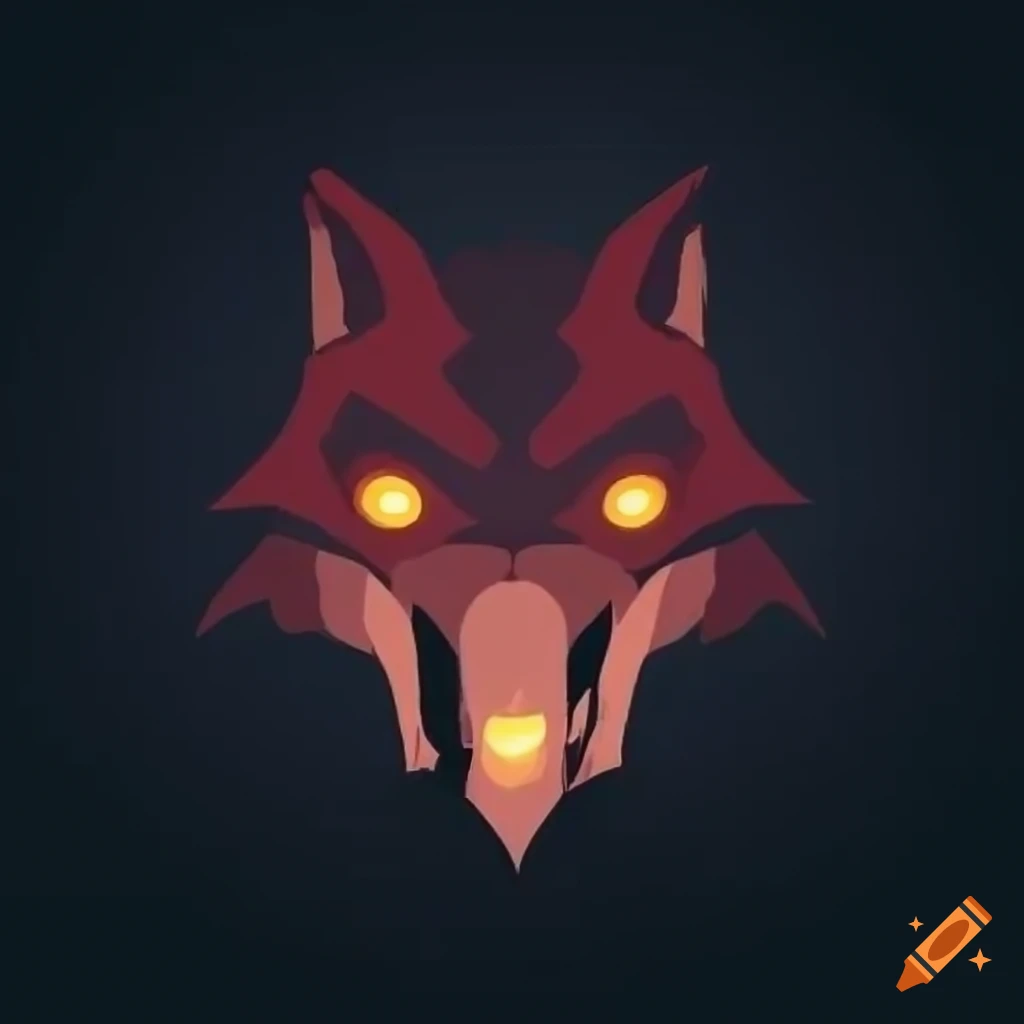 Minimalistic scary wolf RPG banner logo on Craiyon