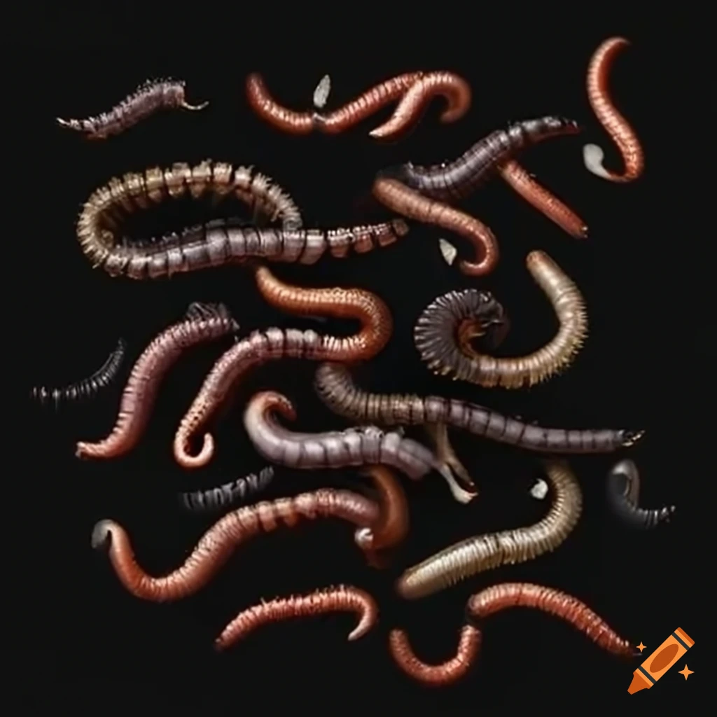 Flying swarm of worms on Craiyon