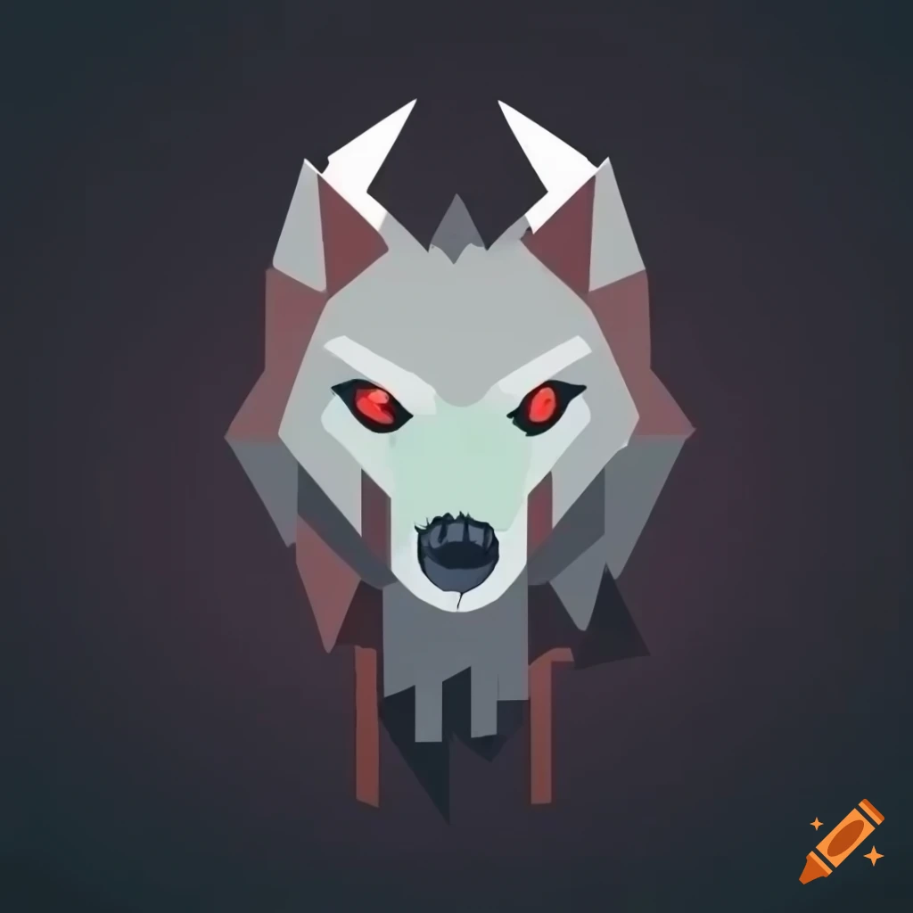 Minimalistic scary wolf rpg banner logo on Craiyon