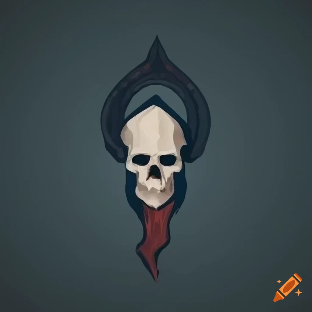 Minimalistic medieval rpg fantasy skull logo on Craiyon