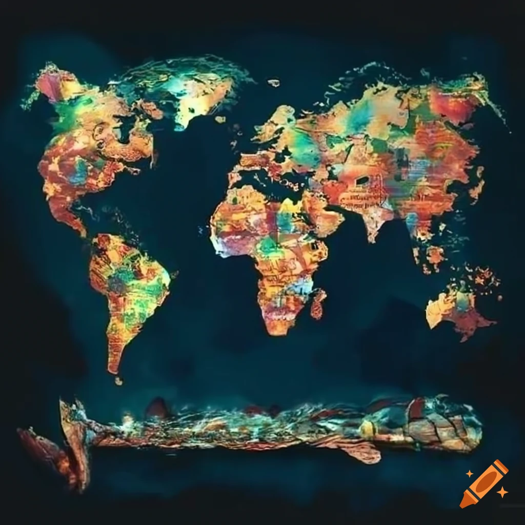 Cool world map on Craiyon