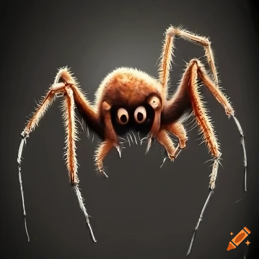 Spider laughing on a wall on Craiyon