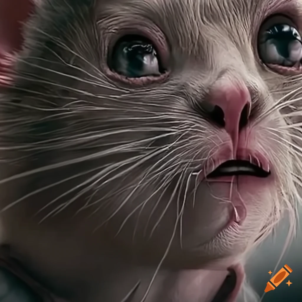 Anna paquin transforming into a small rat in a surreal scene on Craiyon