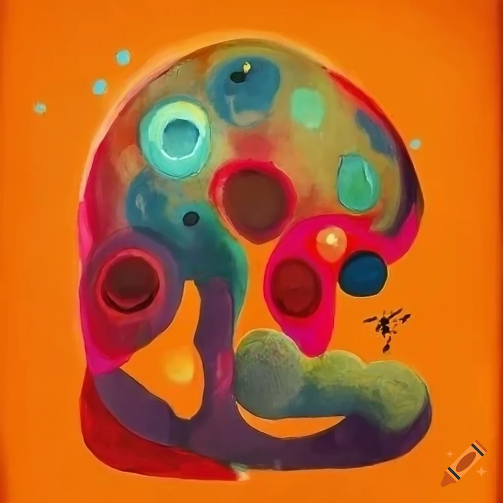 Abstract primitive art landscape with cosmos animals on Craiyon