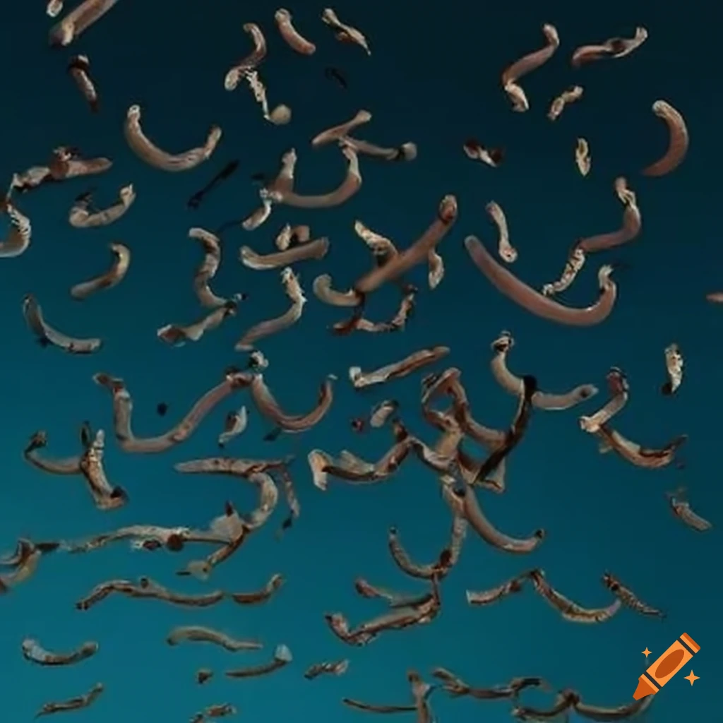 Flying swarm of worms on Craiyon
