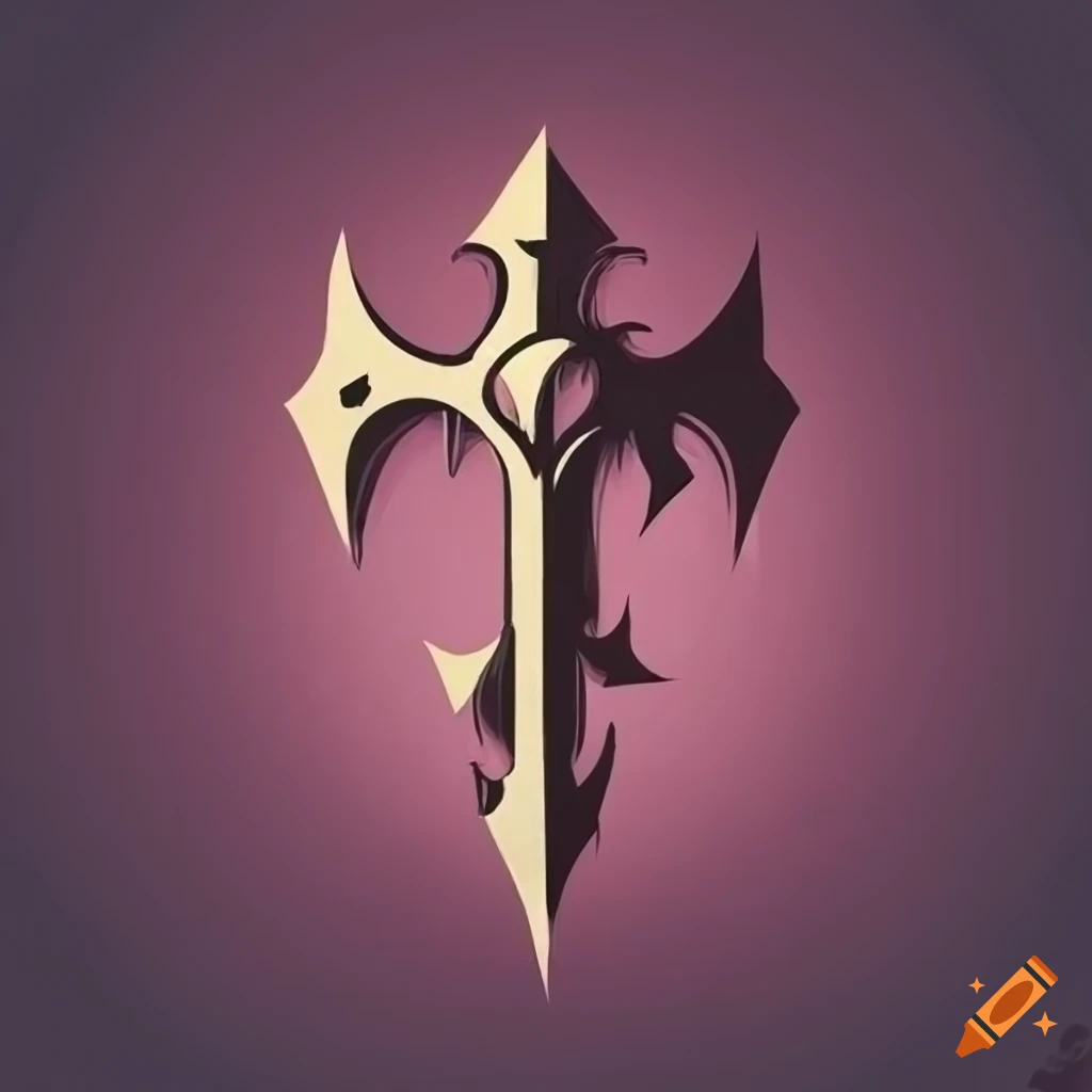 Simple fantasy rpg logo with a cross banner on Craiyon