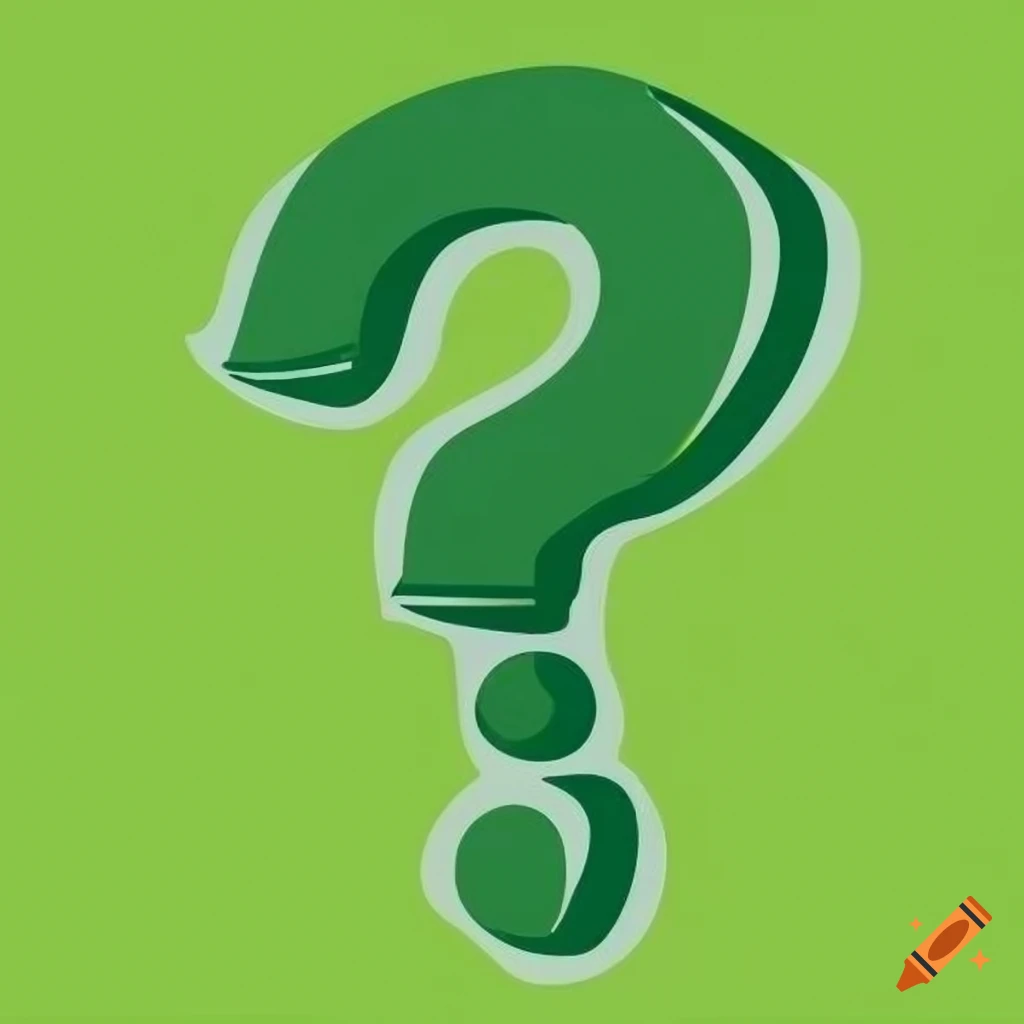 Green logo with question mark on Craiyon