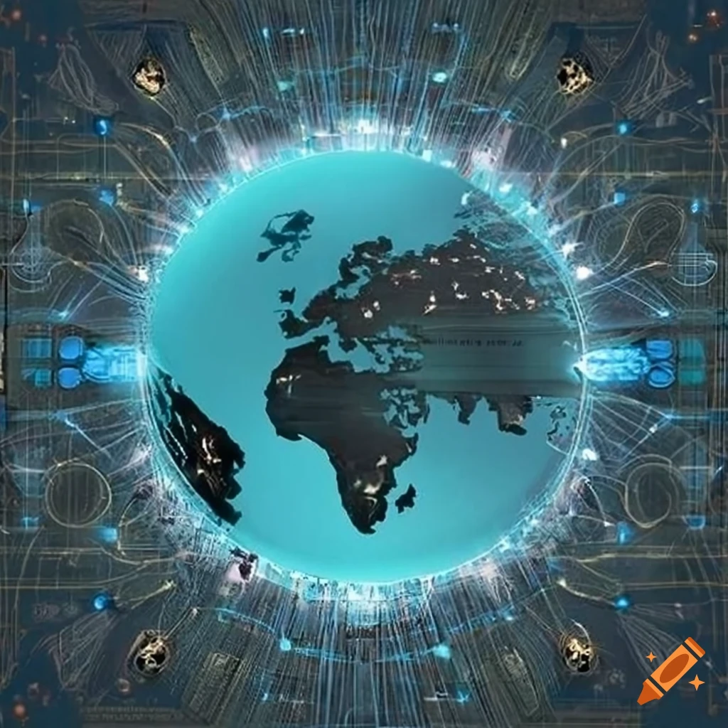 Sleek and modern profile picture with a digital world map and dynamic ...