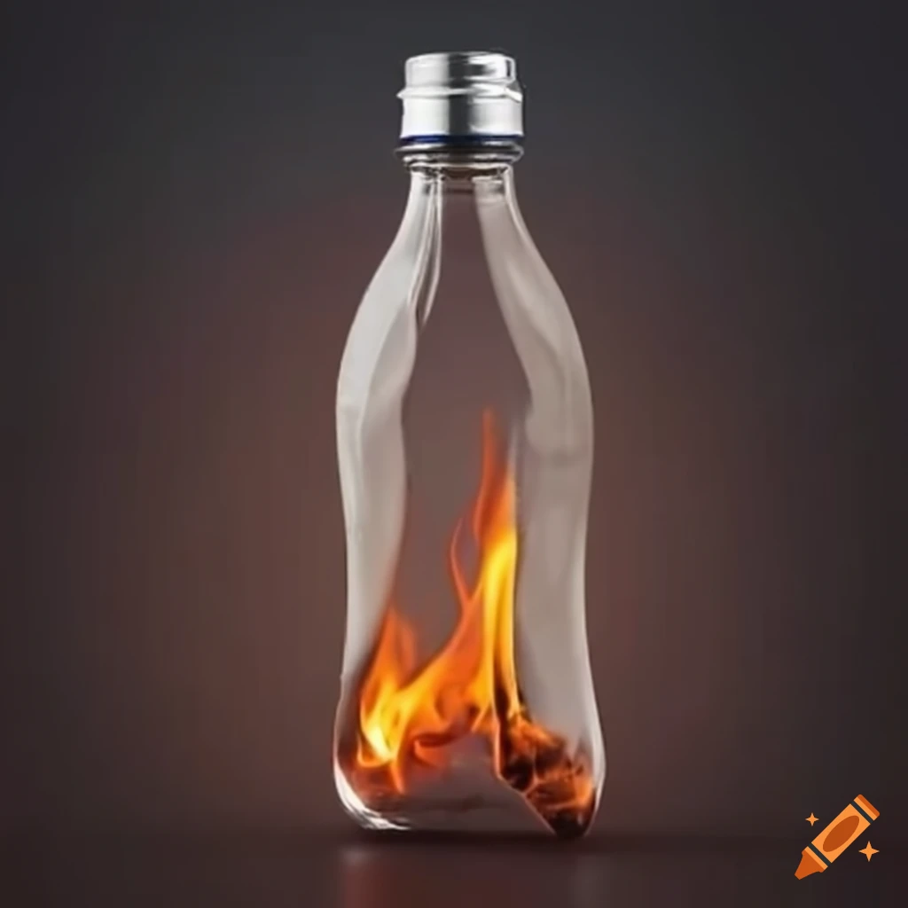 Fire-filled water bottle on Craiyon
