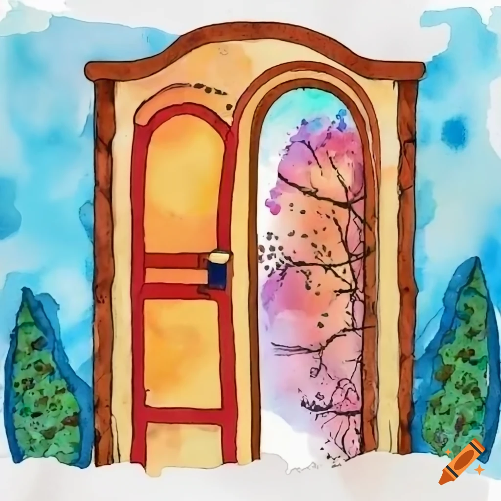 Busy morning scene with people rushing as doors close at 8:00am on Craiyon