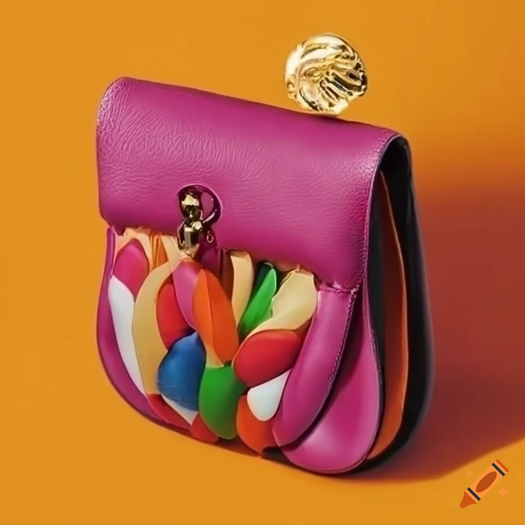 Schiaparelli leather pouch inspired by jeff koons tulips on Craiyon