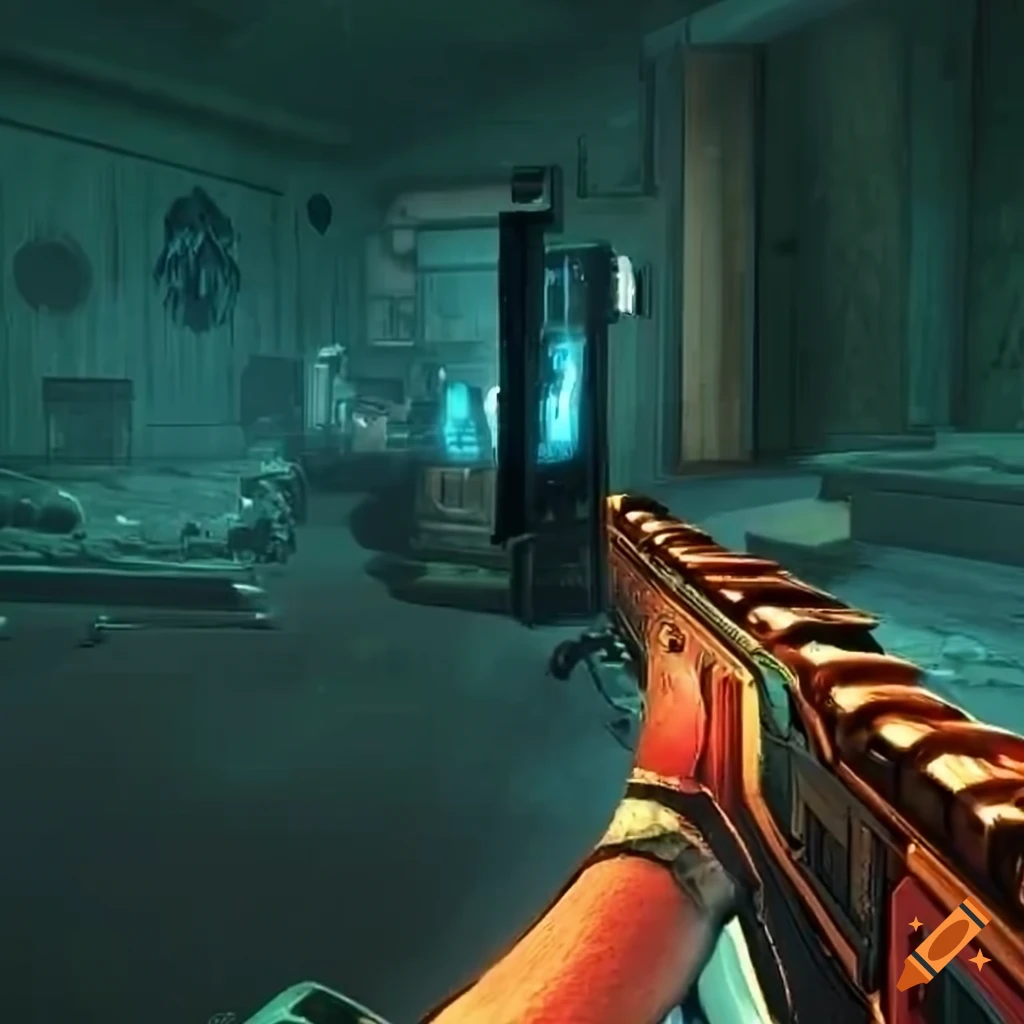 2000s first person shooter game interface on Craiyon