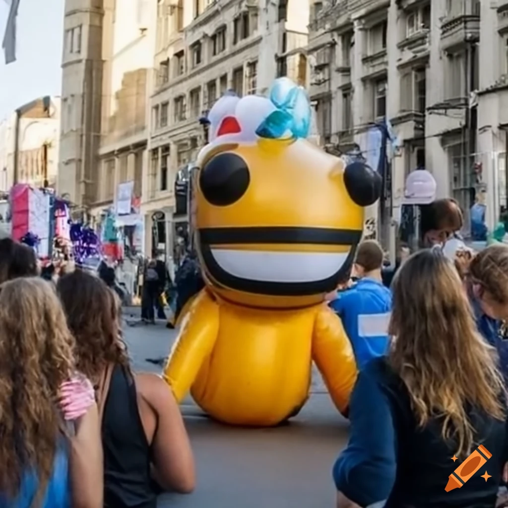 Helium inflatable Funko pop in parade on Craiyon