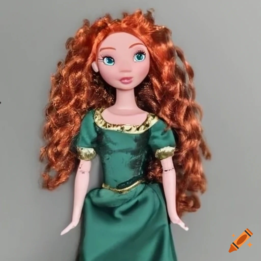 Princess merida baddie doll in dark green dress on Craiyon