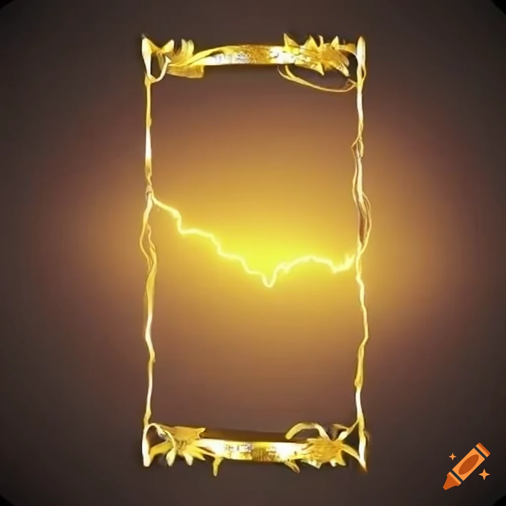 Gold lightning bolt border frame on Craiyon